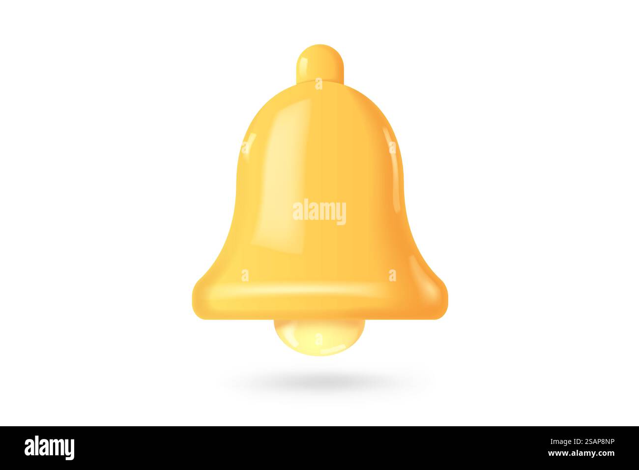 3d notification bell icon. 3d render yellow ringing bell Stock Vector ...