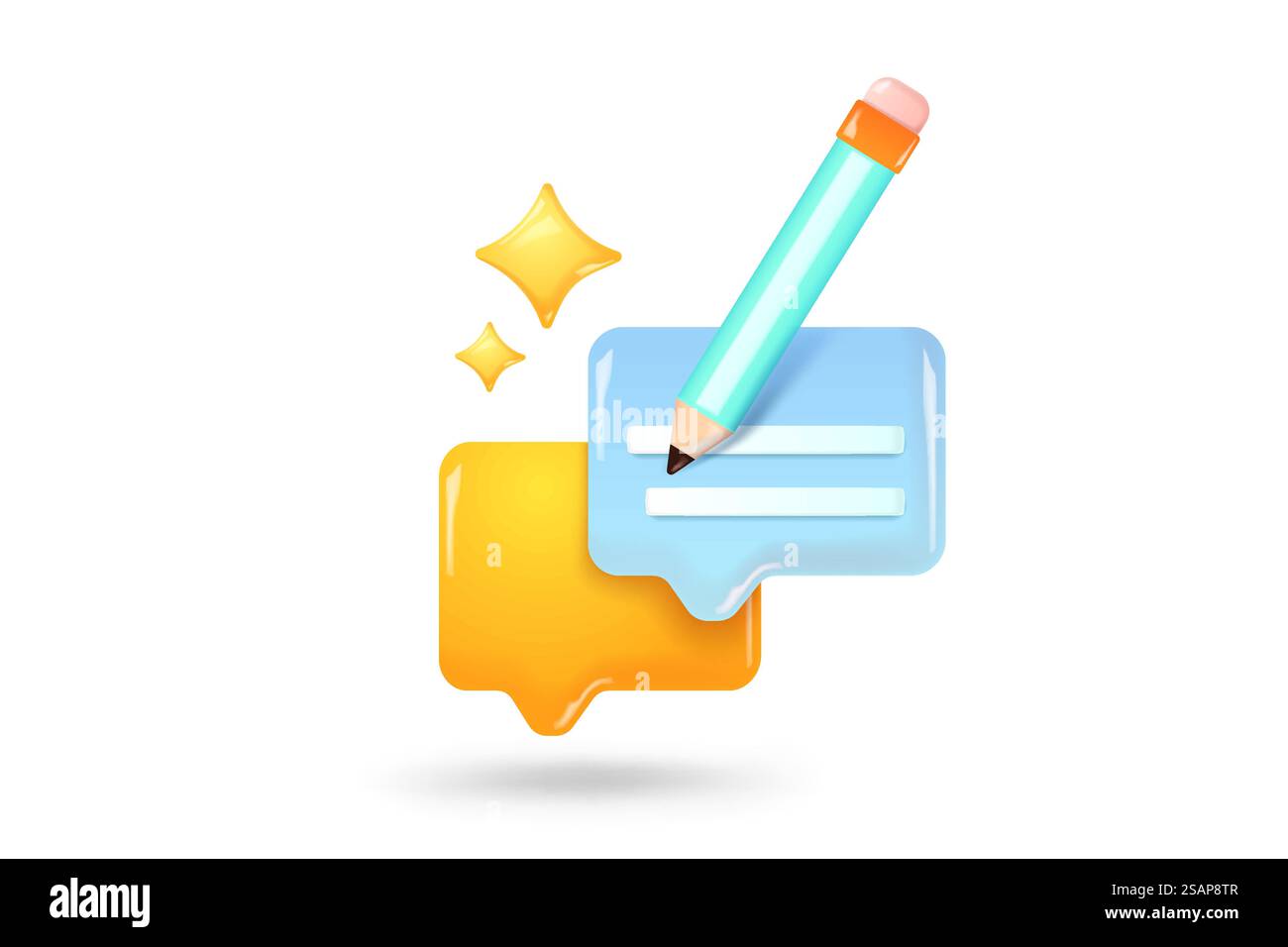 3D Chat Bubbles.Communication, Web, Social Network Media, App Button ...