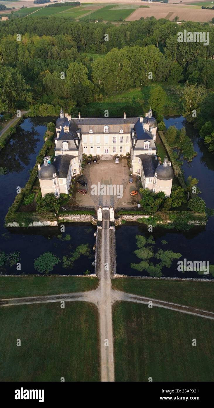 drone photo Ferté castle france europe Stock Photo - Alamy