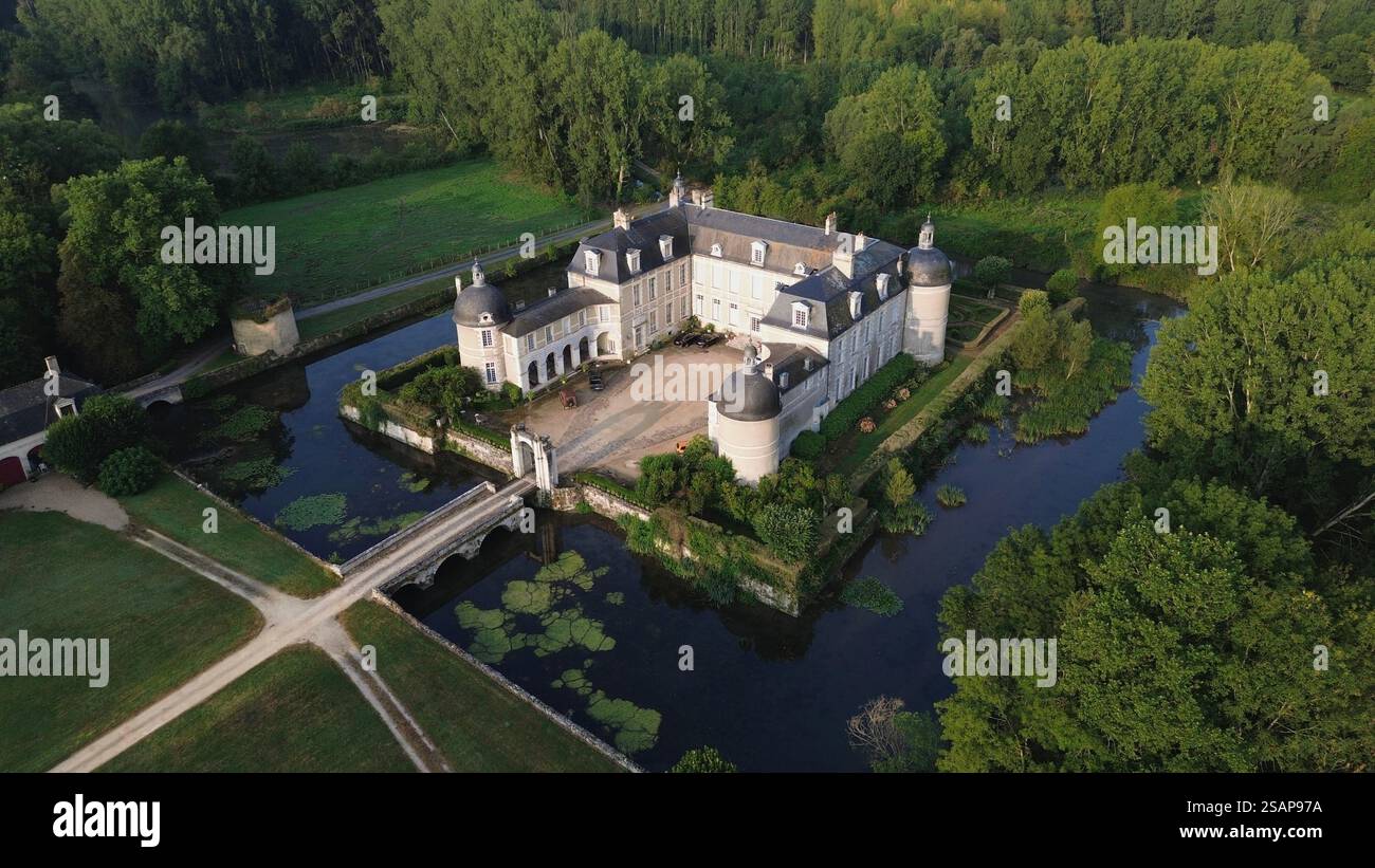 drone photo Ferté castle france europe Stock Photo - Alamy