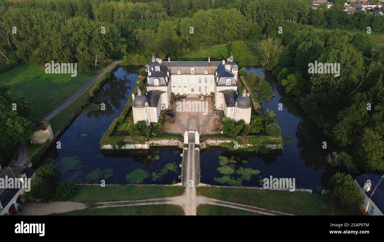 drone photo Ferté castle france europe Stock Photo - Alamy