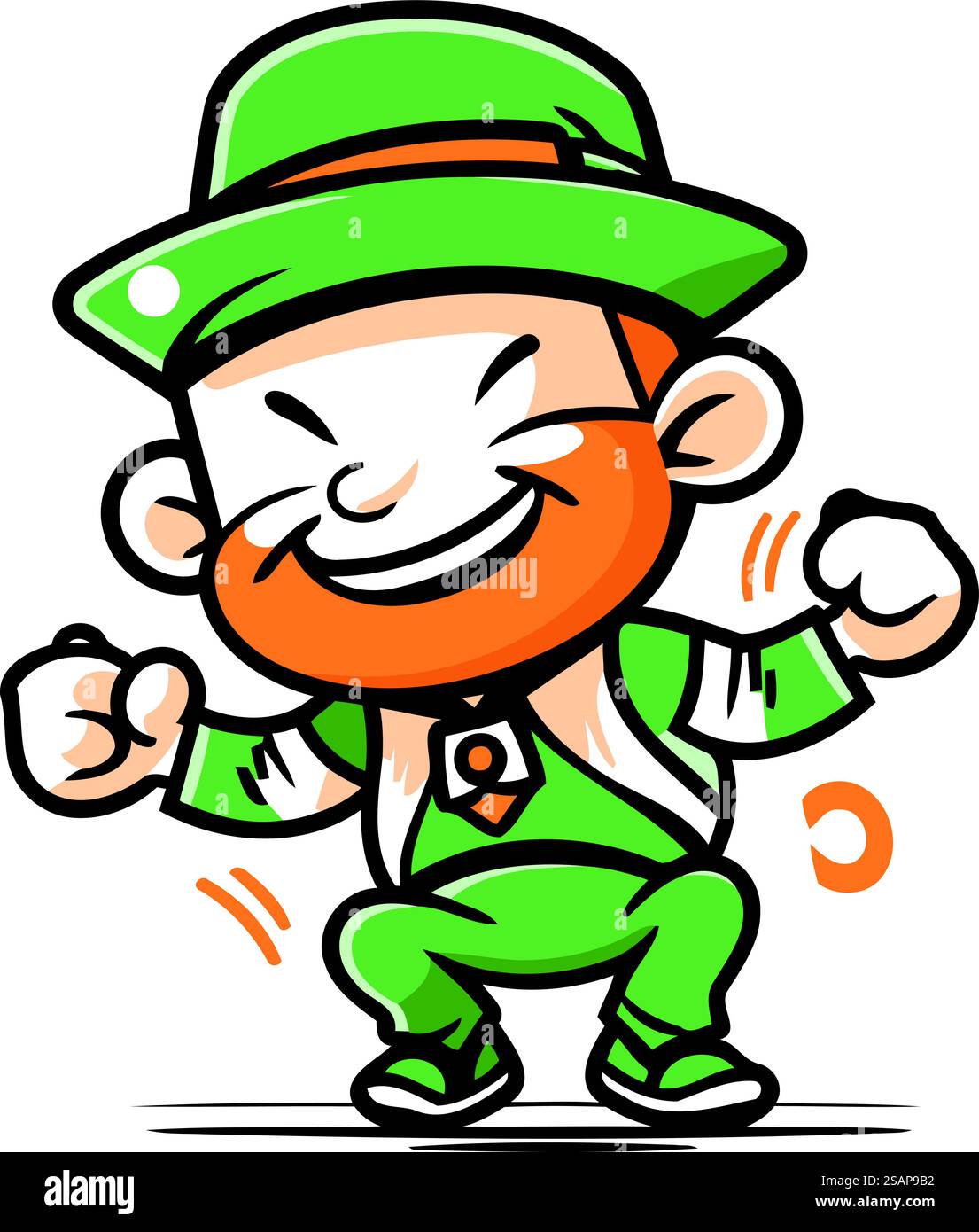 Cartoon funny leprechaun. Vector illustration for your design Stock ...