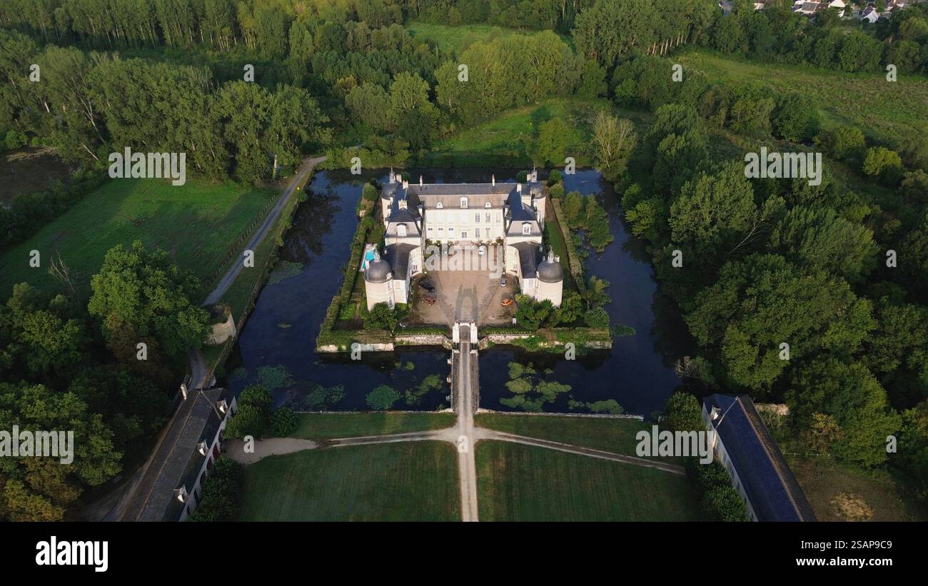 drone photo Ferté castle france europe Stock Photo - Alamy