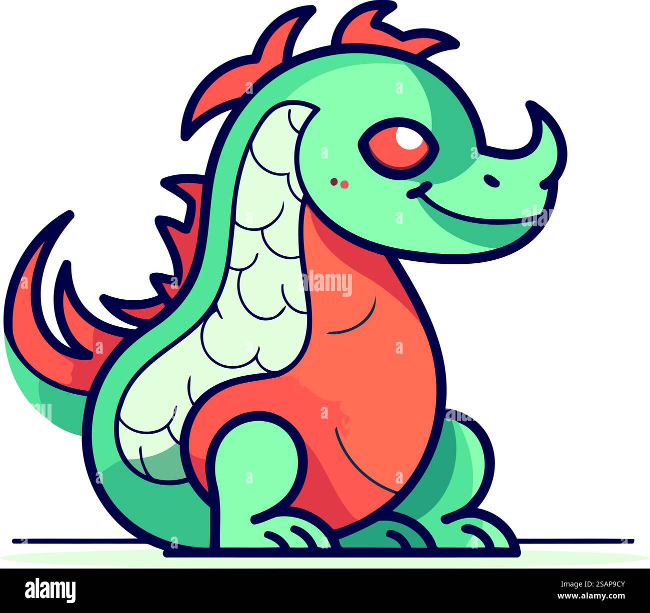 Cute cartoon dragon. Vector illustration in doodle style Stock Vector ...