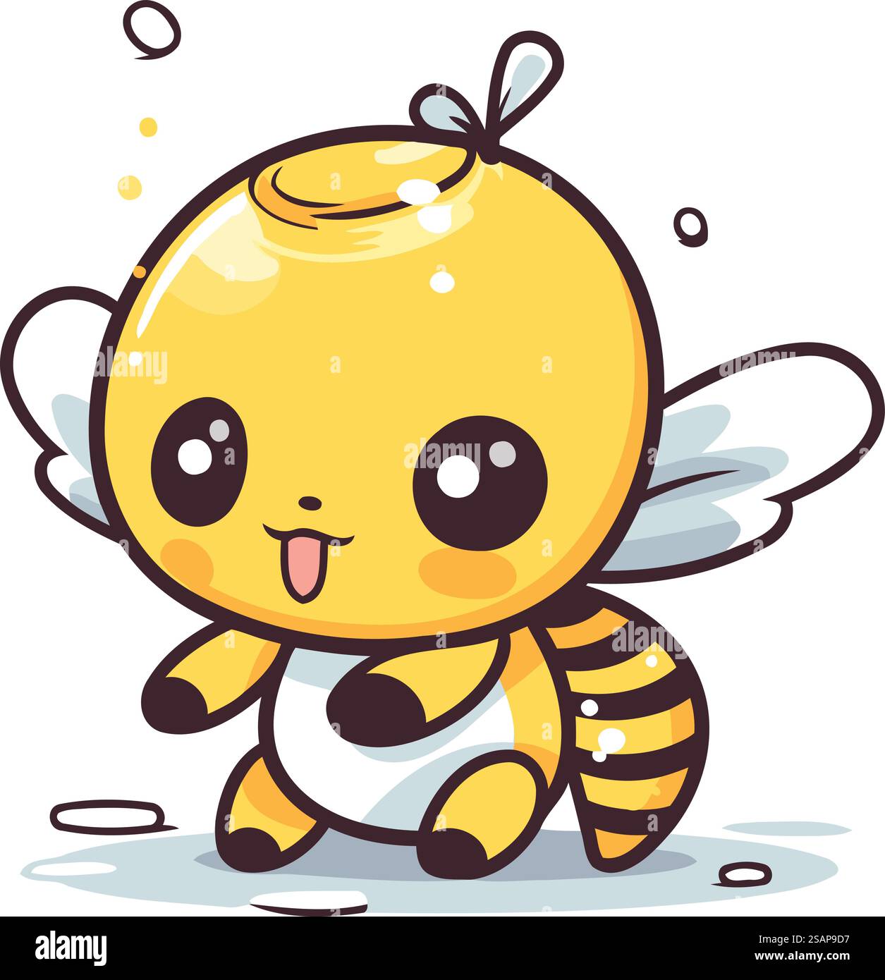 Cute cartoon bee. Vector illustration. Isolated on white background ...
