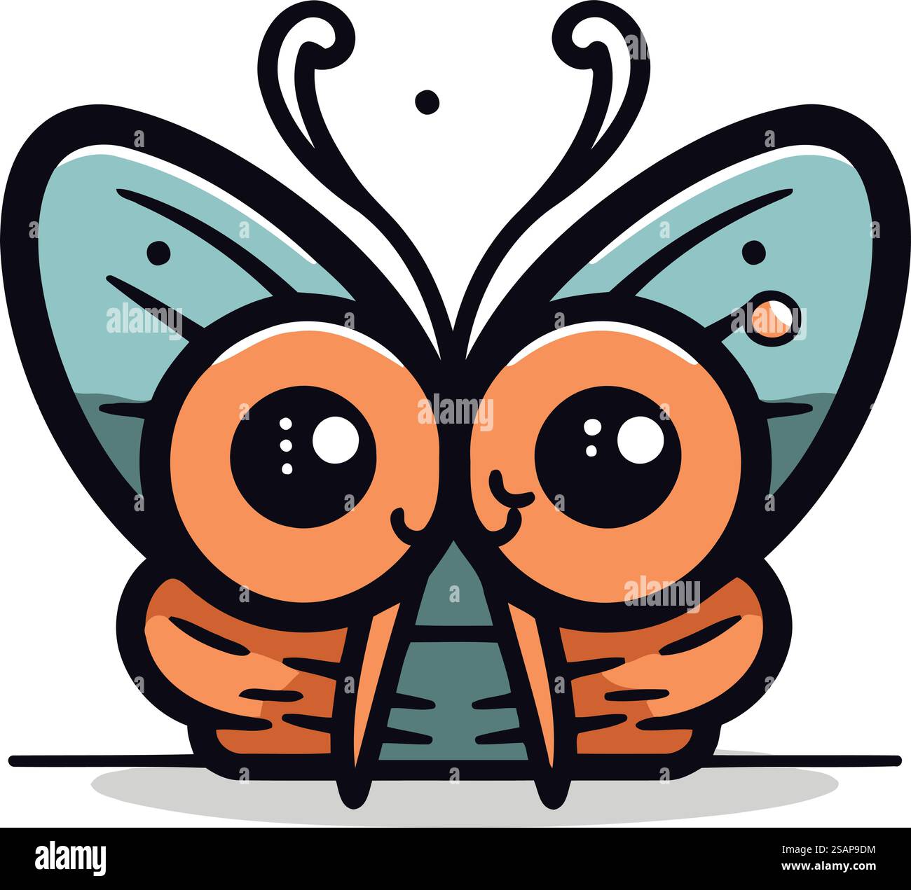 Butterfly Cartoon Mascot Character Design Vector Illustration Stock ...