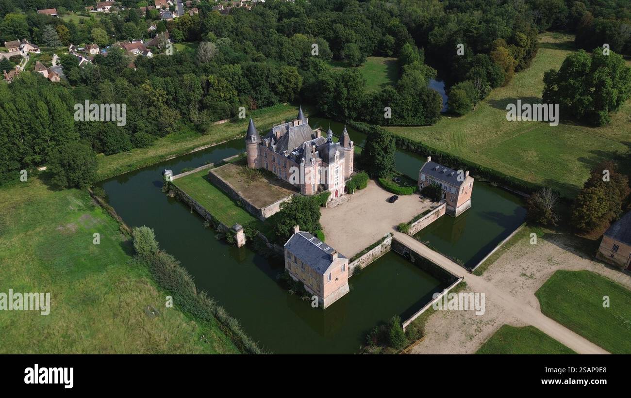 drone photo La Ferté-Imbault castle france europe Stock Photo - Alamy
