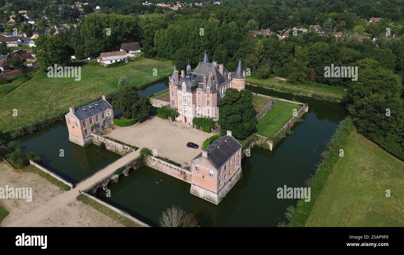 drone photo La Ferté-Imbault castle france europe Stock Photo - Alamy