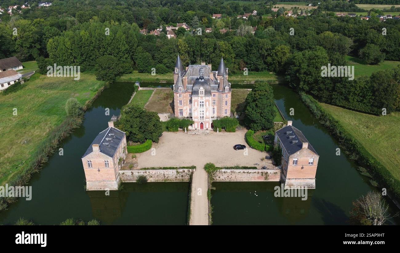 drone photo La Ferté-Imbault castle france europe Stock Photo - Alamy