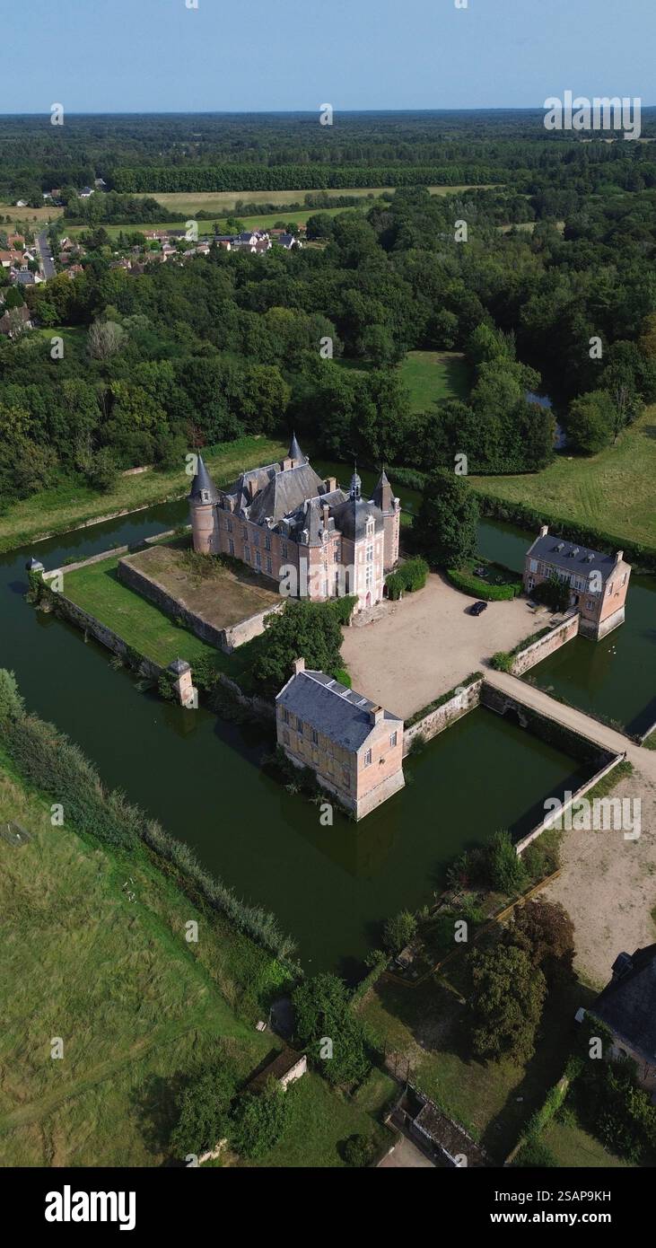 drone photo La Ferté-Imbault castle france europe Stock Photo - Alamy