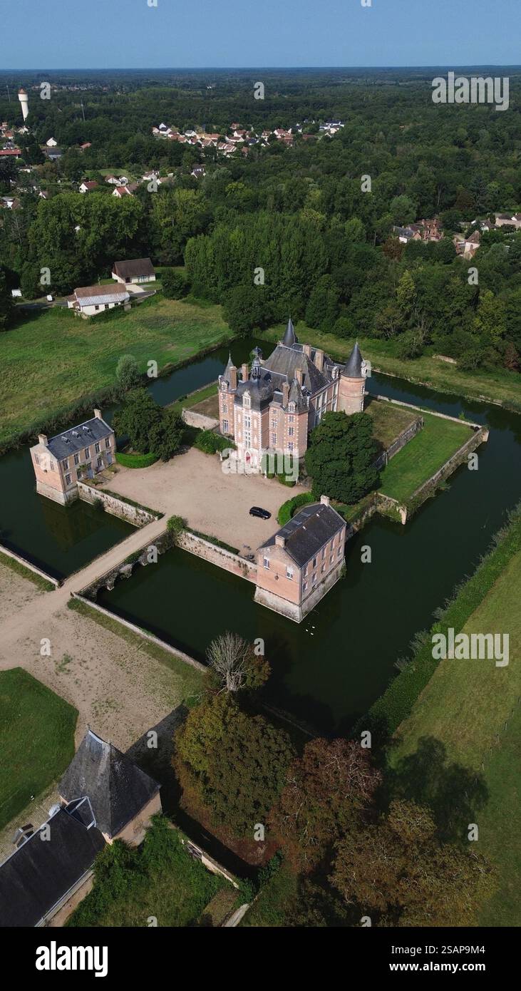 drone photo La Ferté-Imbault castle france europe Stock Photo - Alamy