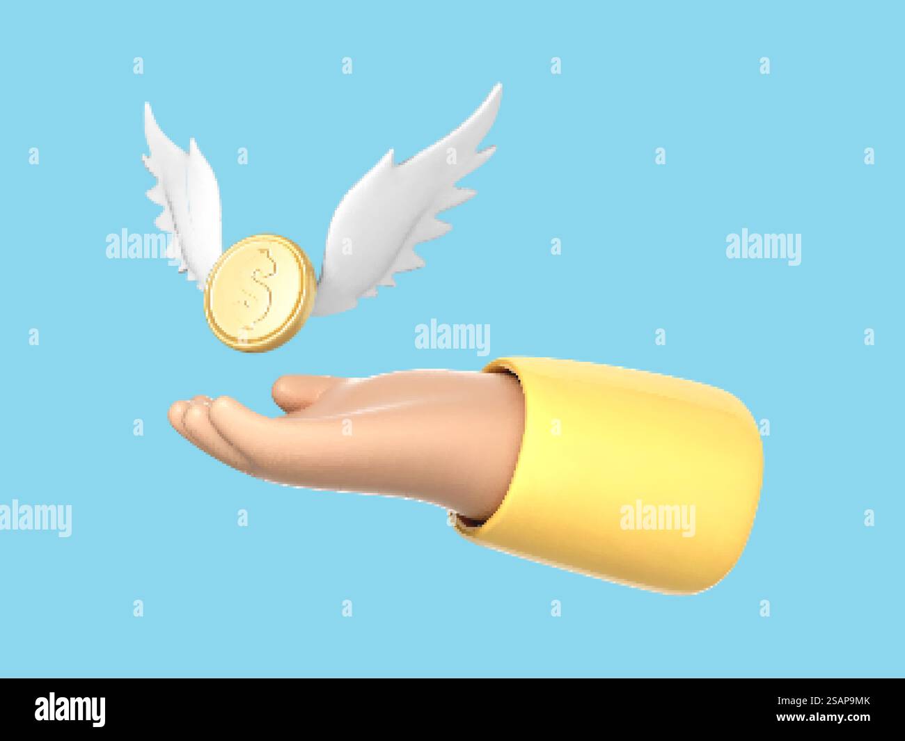 Cartoon coin flying wings hi-res stock photography and images - Alamy