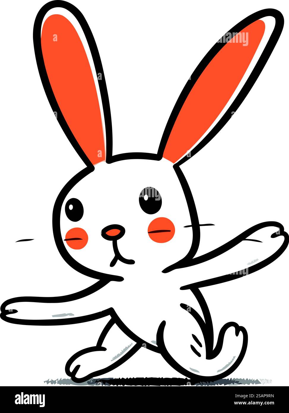Cute Cartoon Bunny Running Vector Illustration. Funny Easter Bunny ...