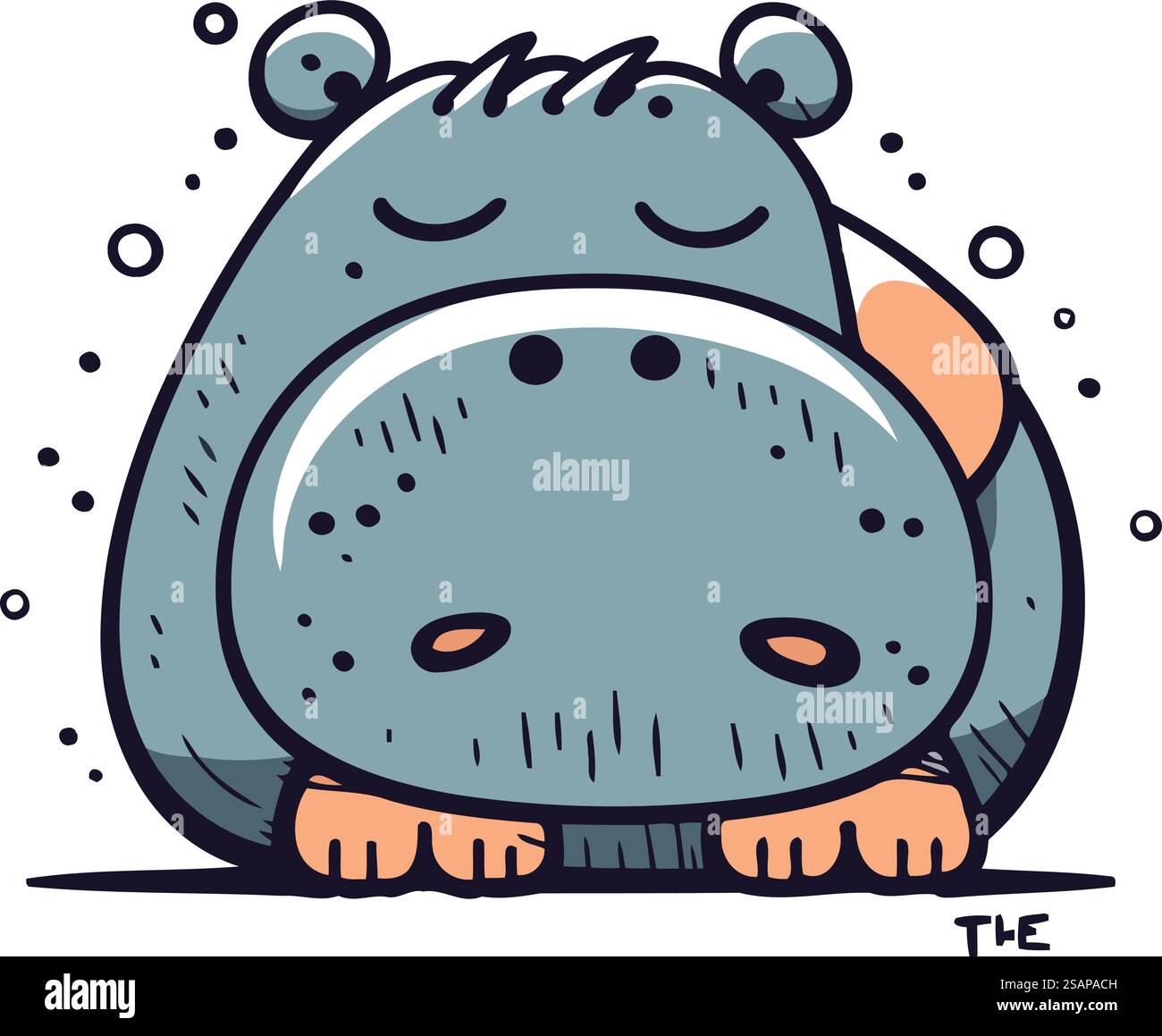 Cute hippopotamus. Vector illustration of a cartoon hippo Stock Vector ...