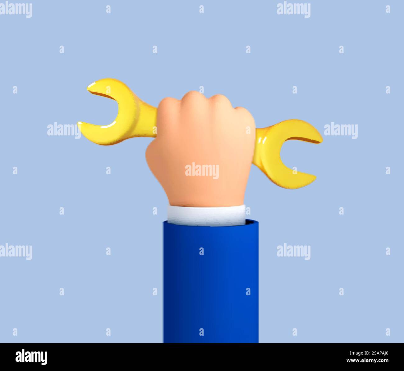 3d people holding wrench service Stock Vector Images - Alamy