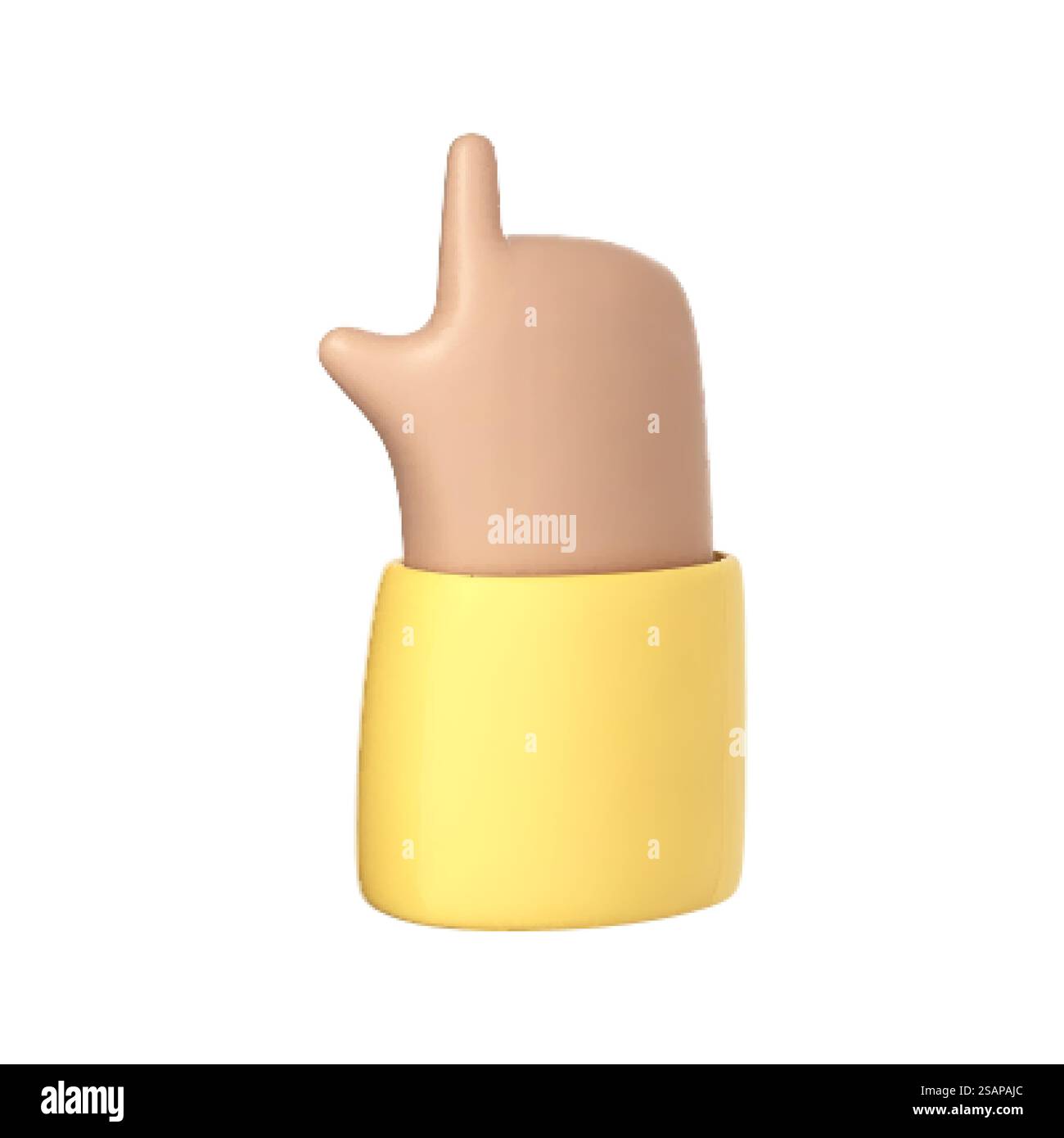 3D pointing hand gesture. Cartoon palm with index finger showing up ...