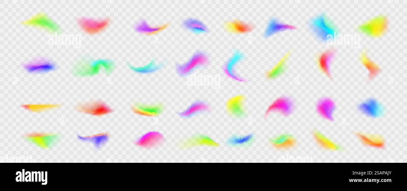 Abstract gradient with blur effect. Multicolor blurred shape collection. Vibrant soft blurry ...