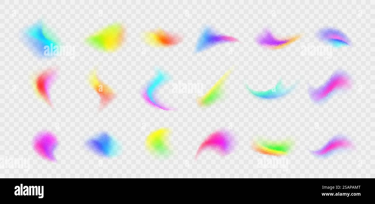 Abstract gradient with blur effect. Multicolor blurred shape collection. Vibrant soft blurry ...
