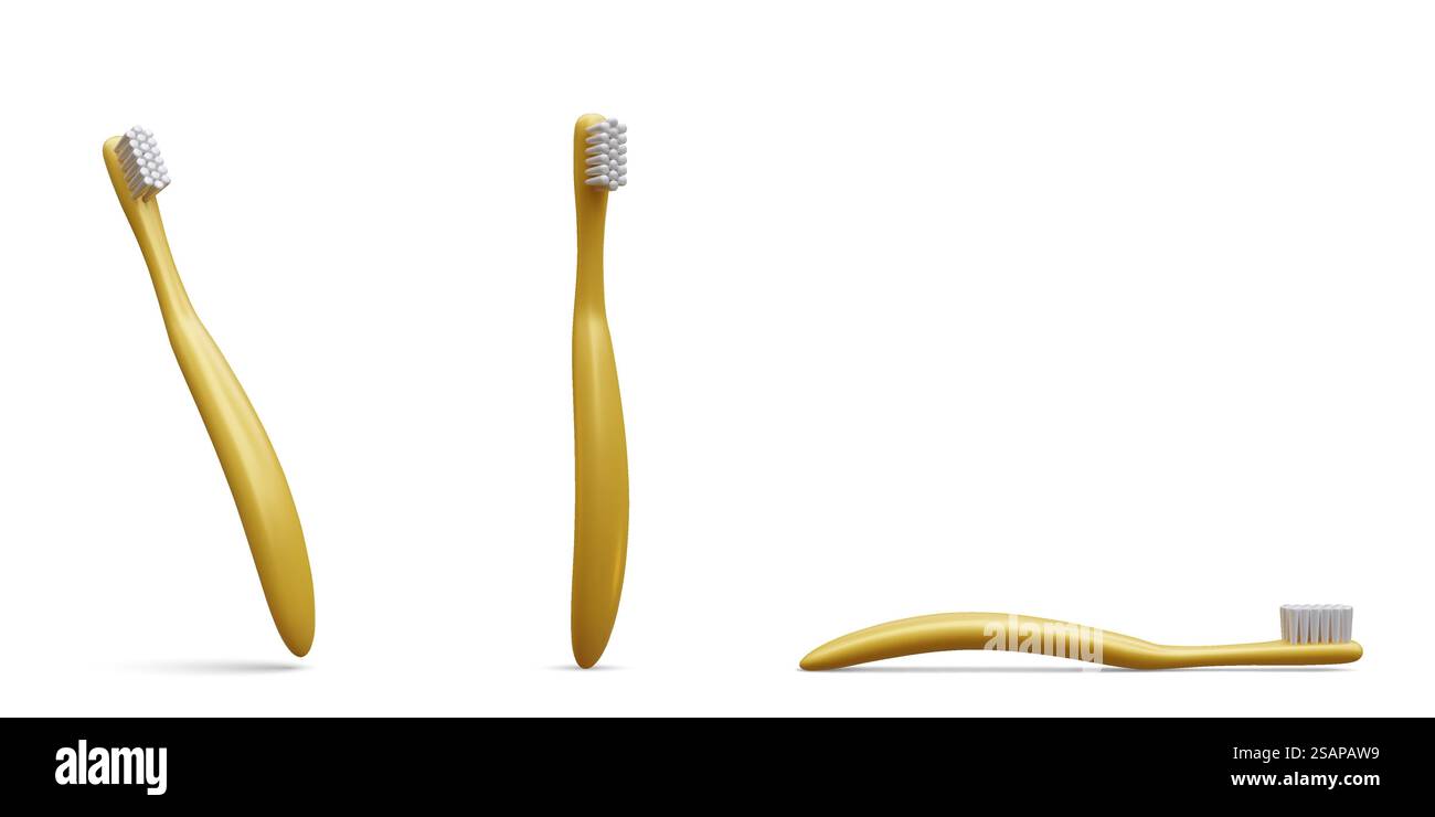Set of realistic toothbrush isolated on white background. Vector ...