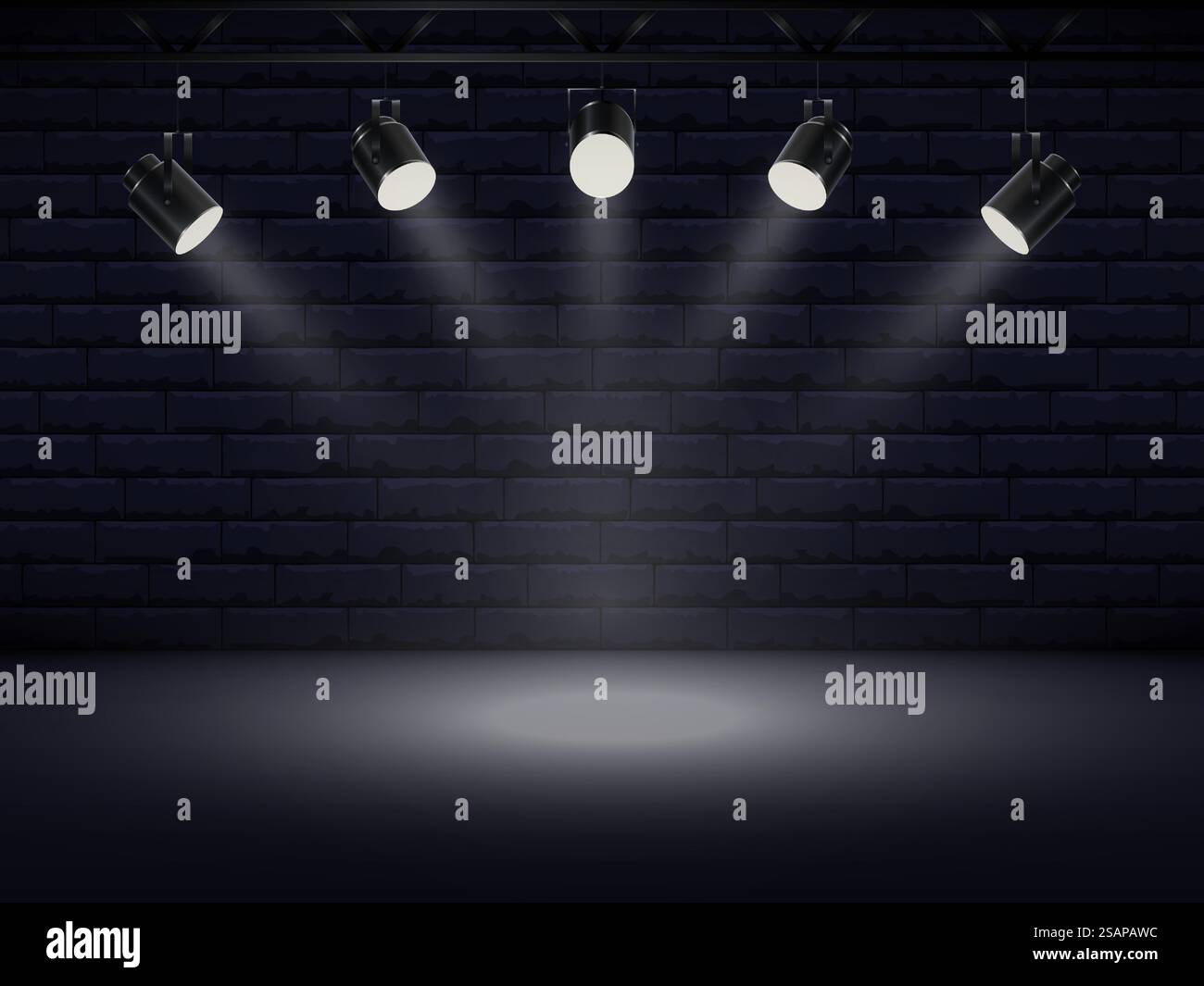 Spotlights with bright white light shining stage. Collections ...