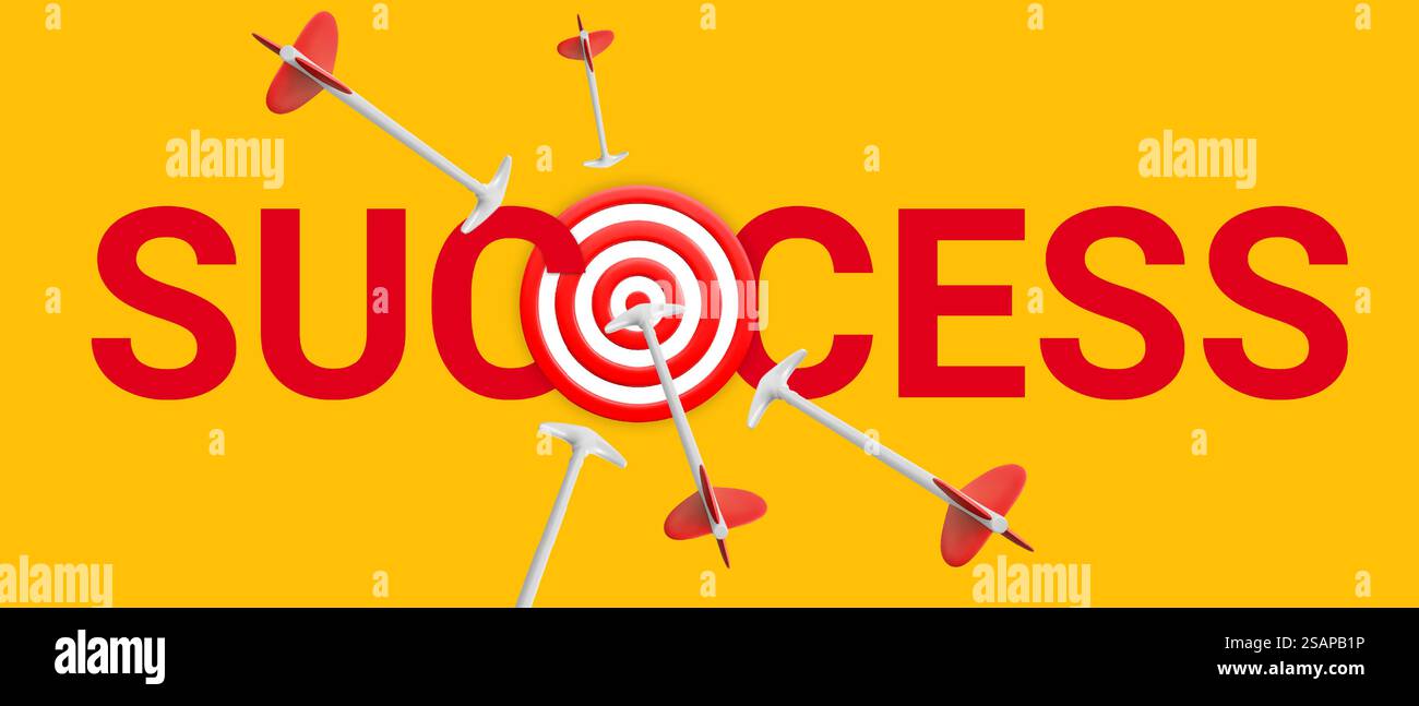 Success concept. Business strategy and targeting success. Vector ...