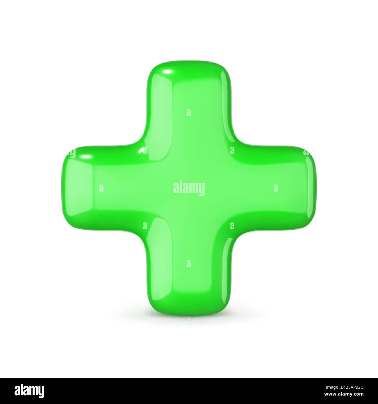 Green plus sign isolated on white background. Vector 3D illustration of ...
