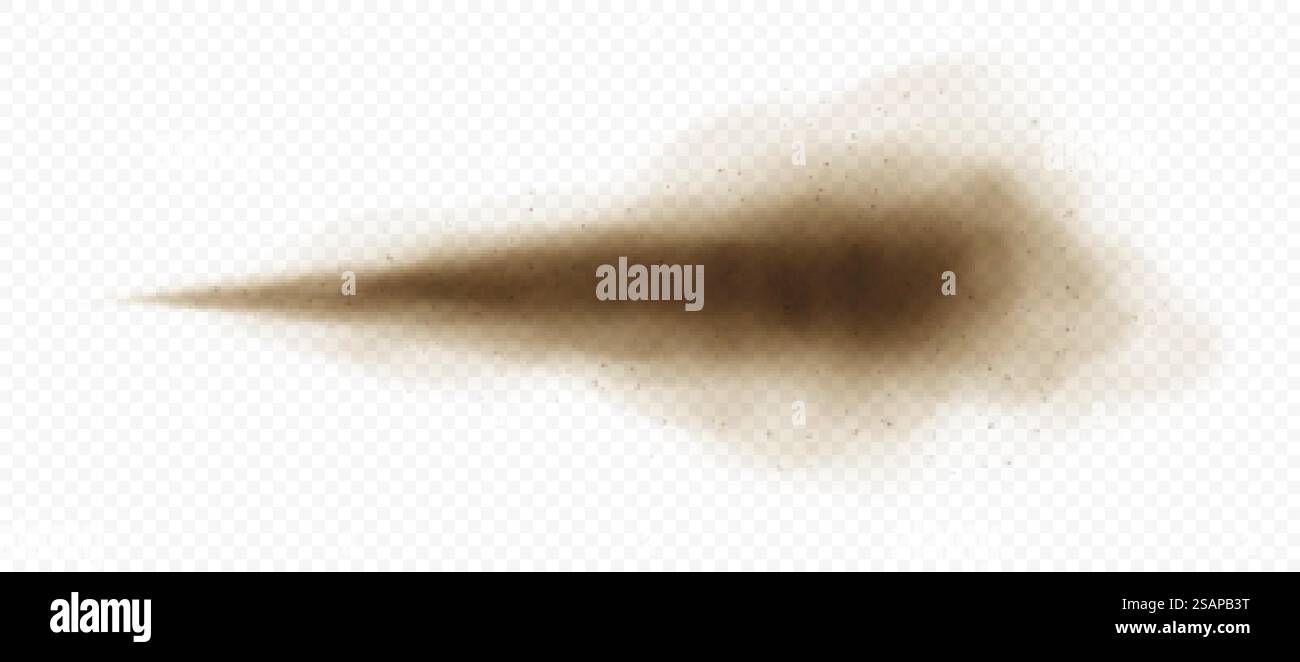 Brown dusty cloud or dry sand flying with a gust of wind. Sandstorm ...