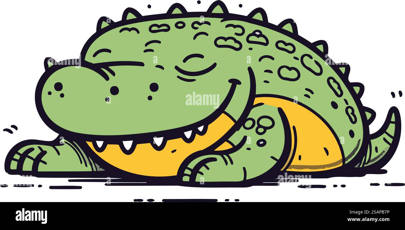 Crocodile. Cute cartoon character. Vector illustration Stock Vector ...
