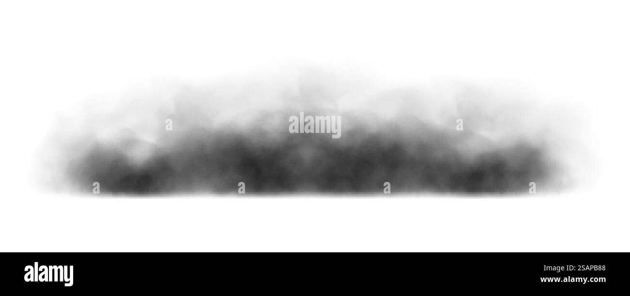 Black smoke cloud, dirty toxic fog or smog. Black fume texture isolated ...