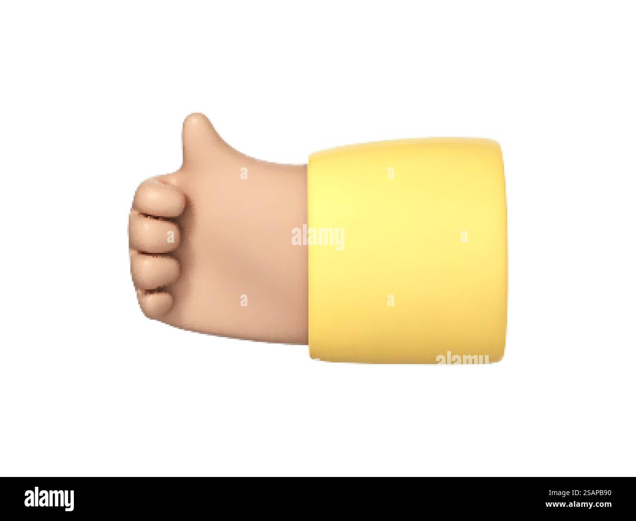 3D cartoon thumb up icon. Hand gesture of like, ok, good, success or ...