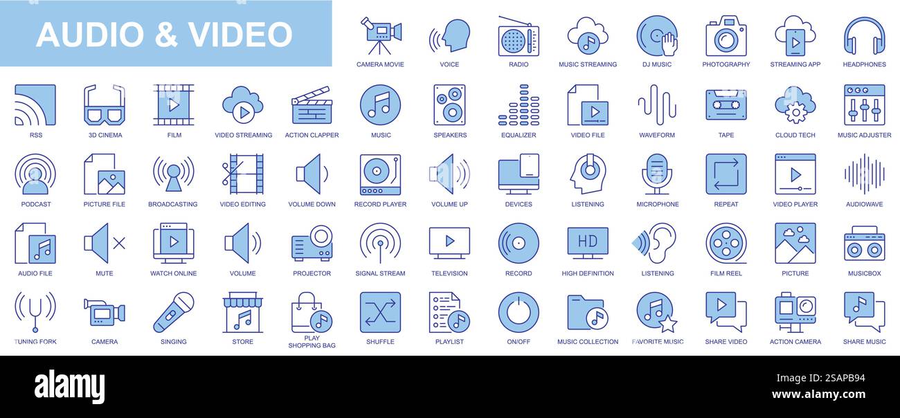 Cloud playlist icons in hi-res stock photography and images - Alamy