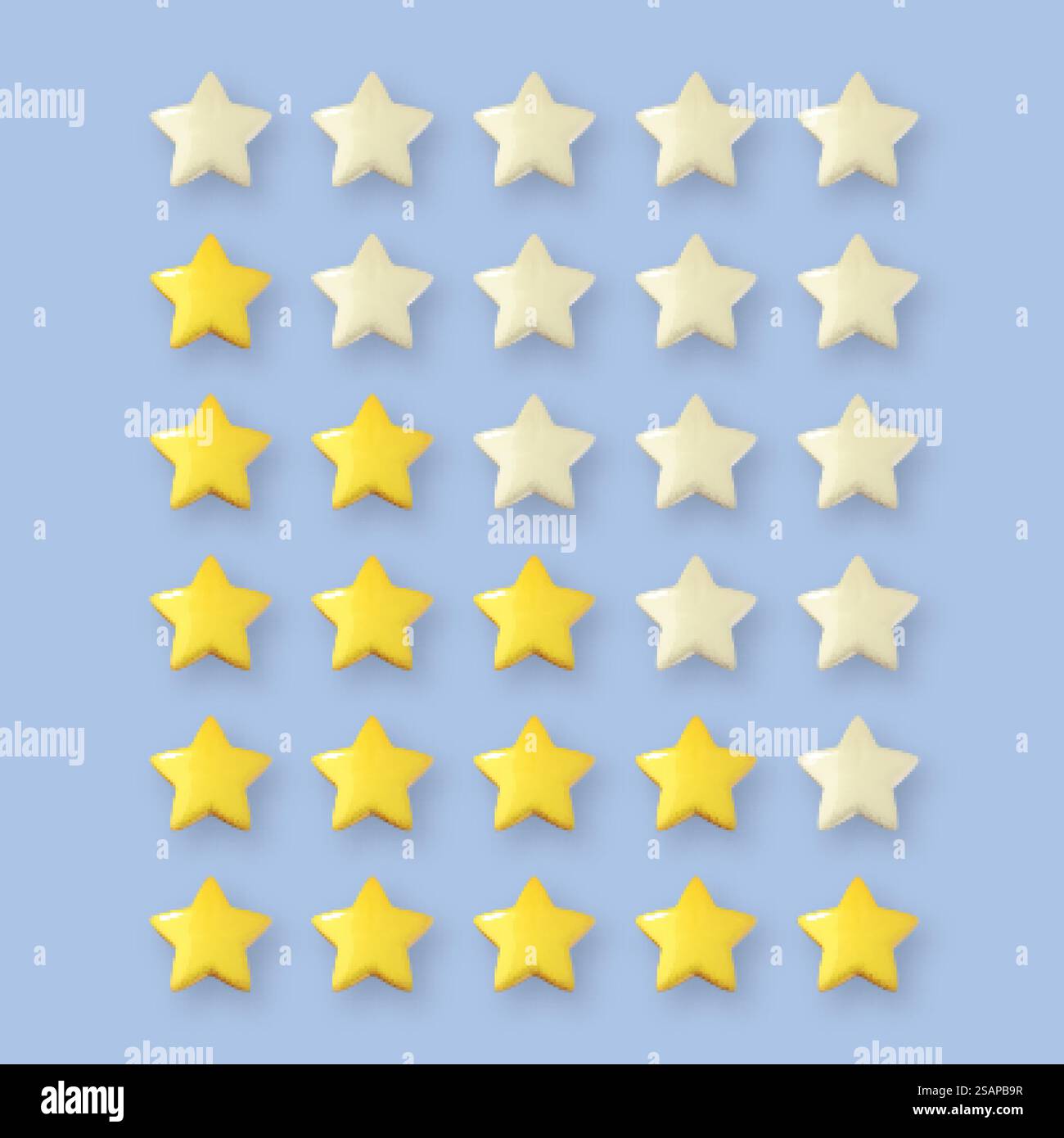 Stars rating isolated on white background. Five stars rating. Customer ...