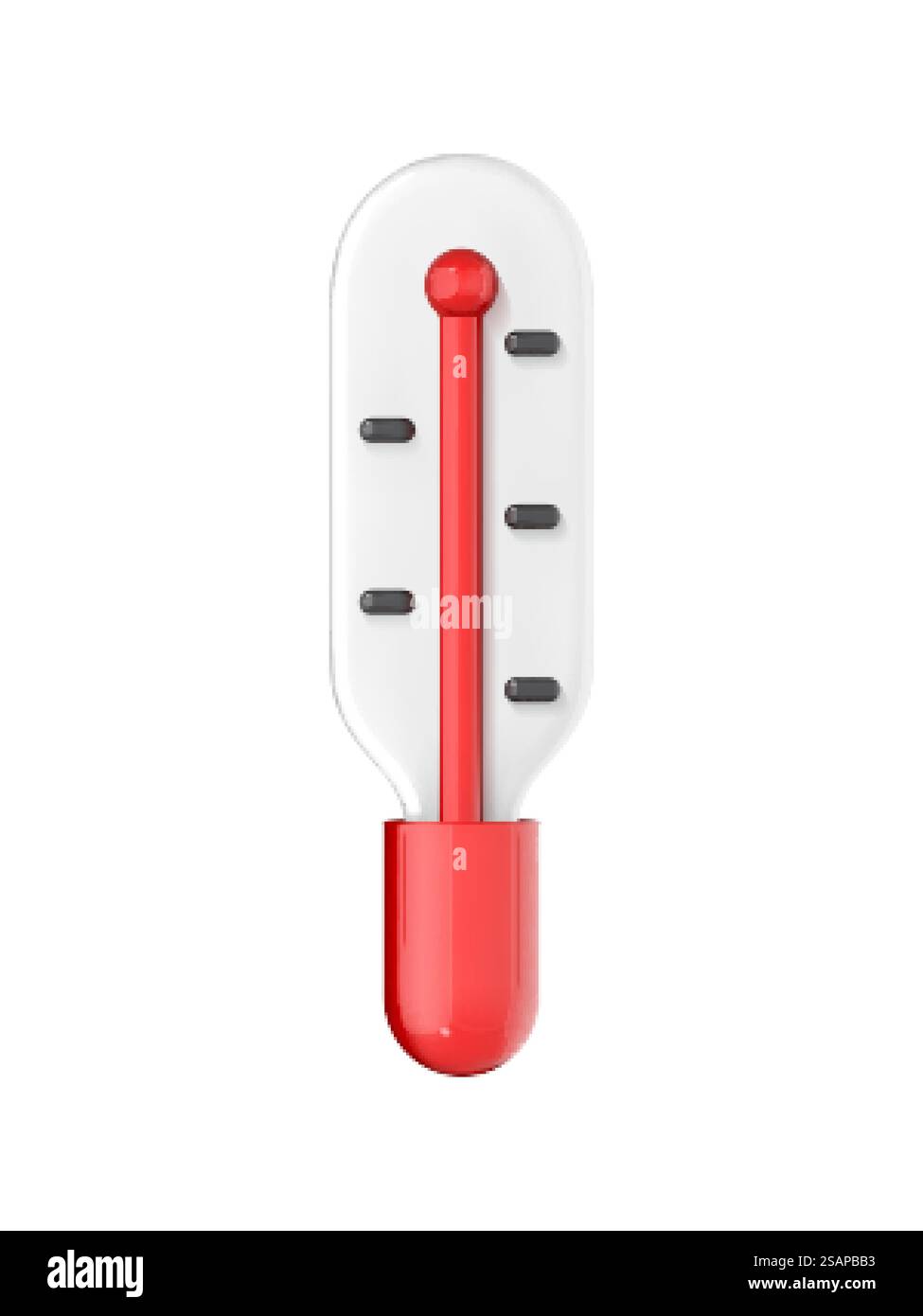 3D medical thermometer isolated on white background. Icon of medicine diagnostic instrument to ...