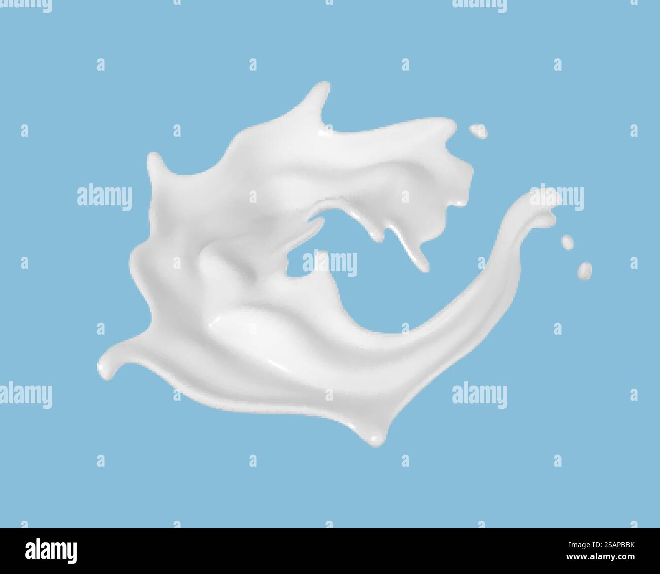 Milk splash isolated on blue background. Natural dairy product with ...