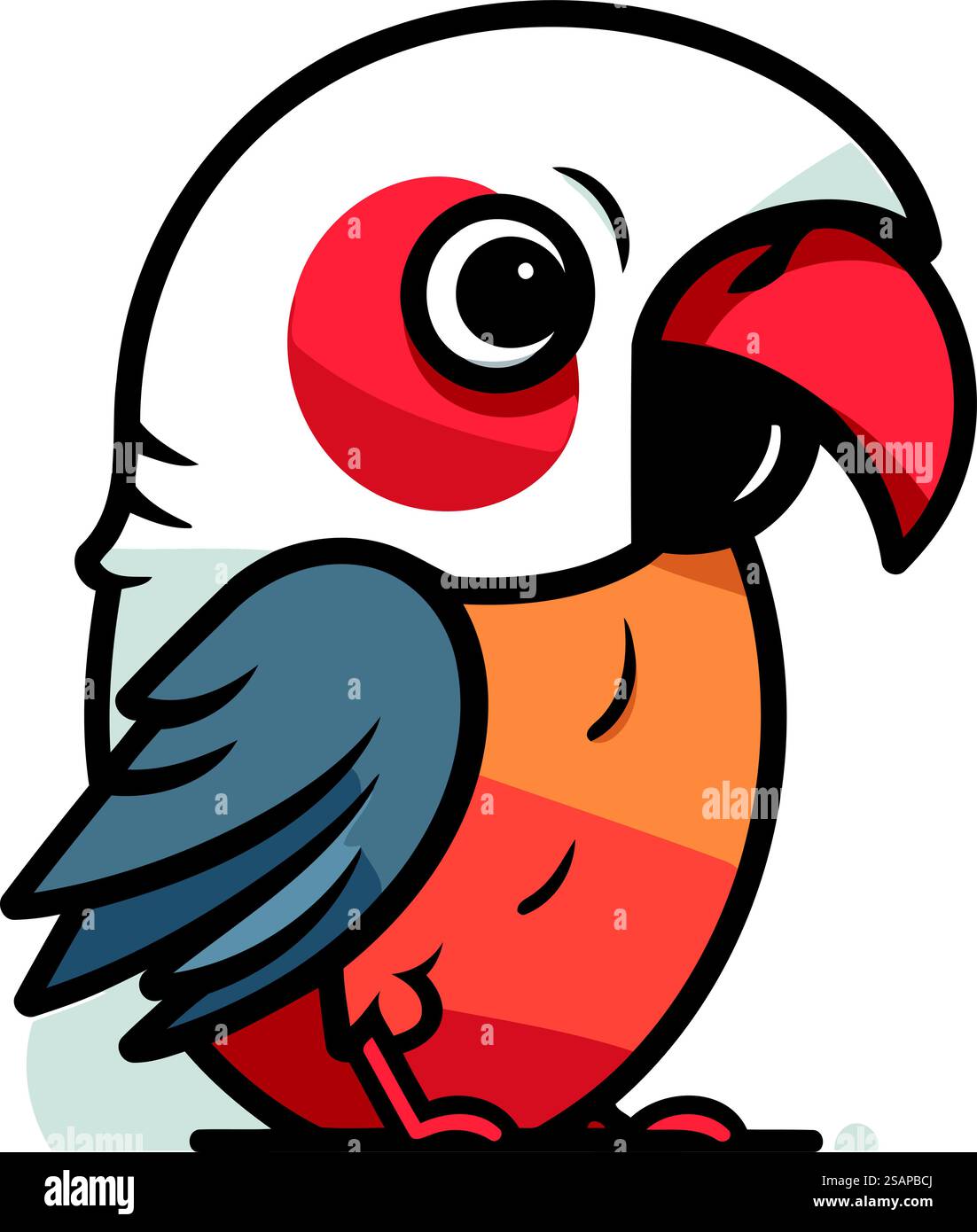 Cute parrot with red eyes. Vector illustration in cartoon style Stock ...