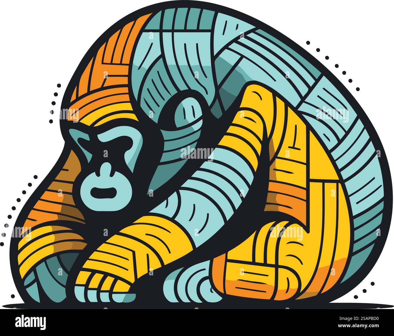 Gorilla zodiac sign. Vector illustration in doodle style Stock Vector ...