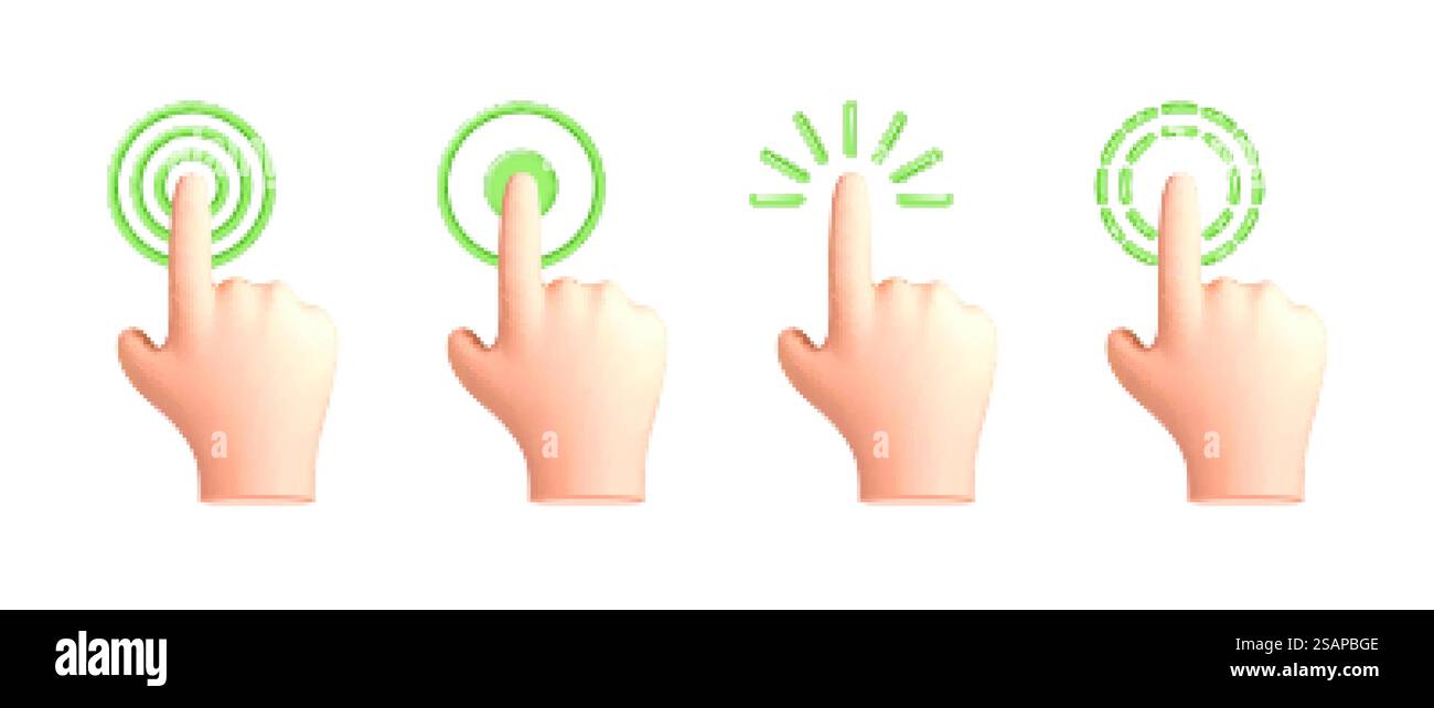Touch or click icon design. 3D hand pointing icon design. Pointing ...