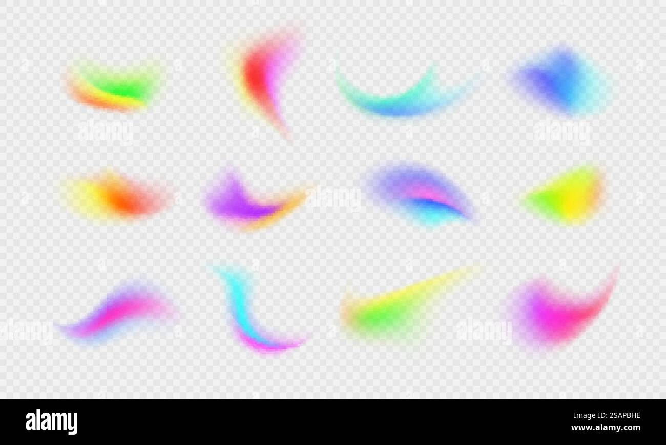 Abstract gradient with blur effect. Multicolor blurred shape collection. Vibrant soft blurry ...