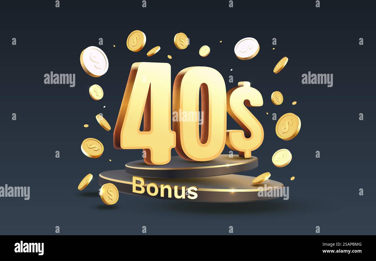 Bonus 40 dollar and coins coupon special voucher, Check banner special ...