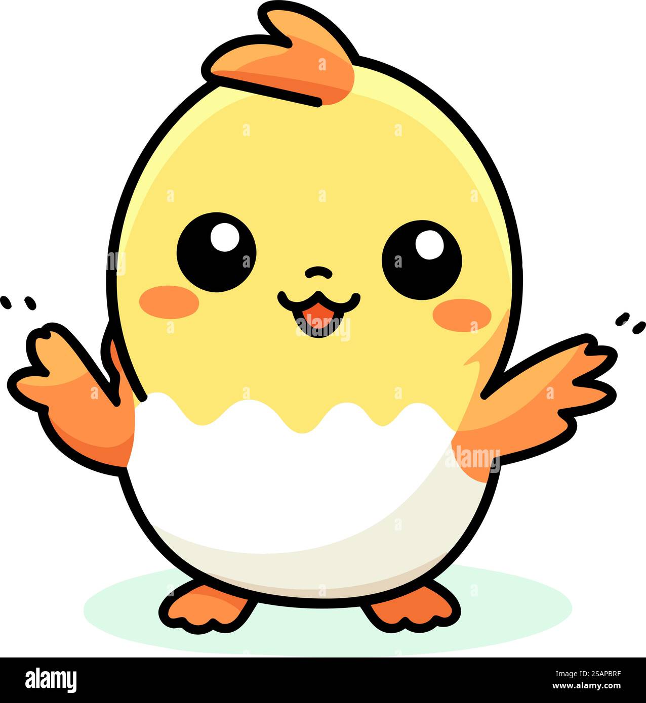 Easter egg character design. Cute cartoon chicken vector illustration ...