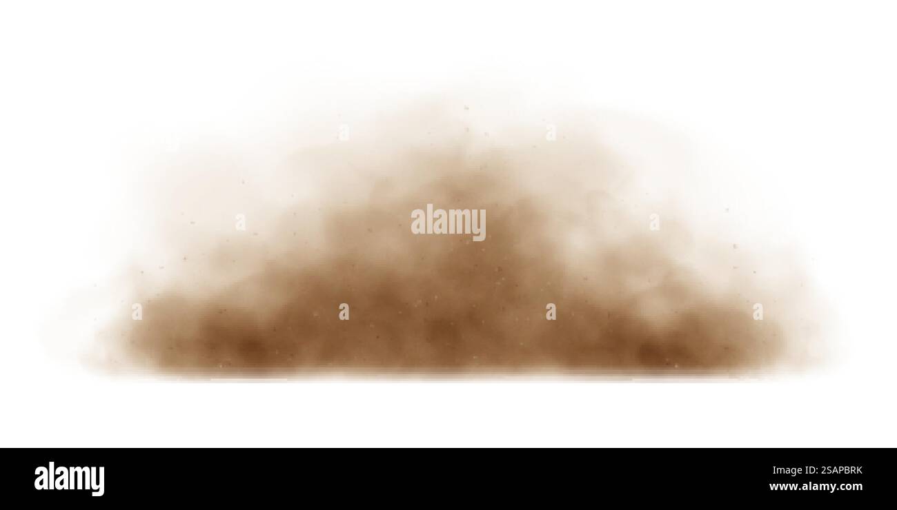 Sand cloud, sandstorm, dirty dust or brown smoke. Heavy thick smog ...