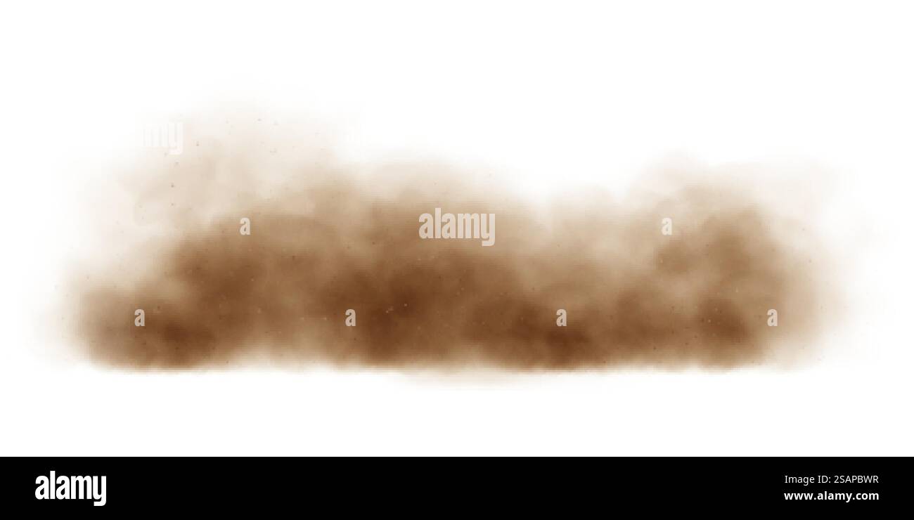 Sand cloud, sandstorm, dirty dust or brown smoke. Heavy thick smog ...