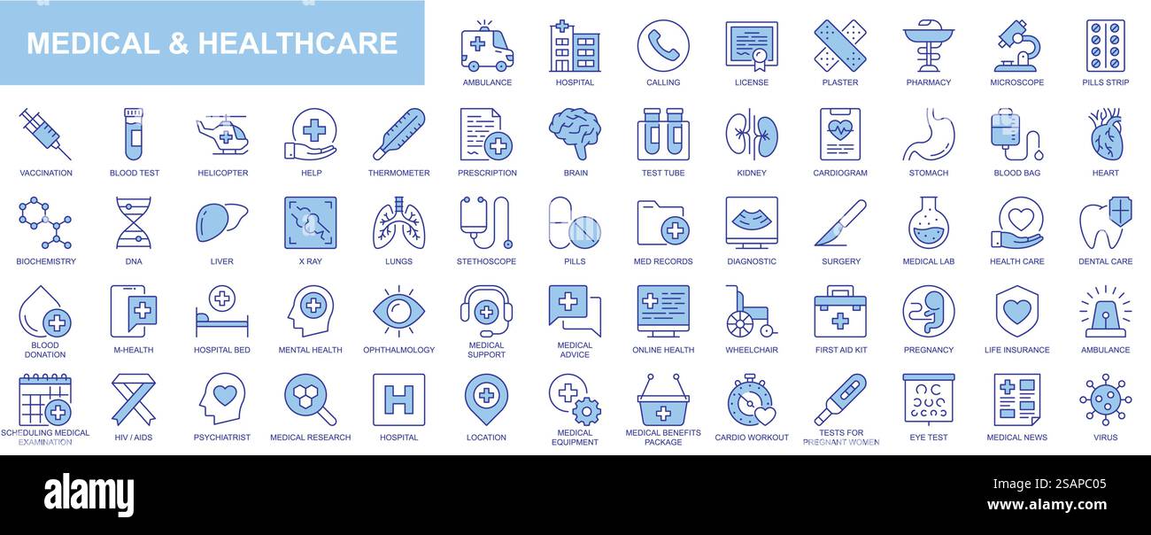 Pack medical icons in hi-res stock photography and images - Alamy