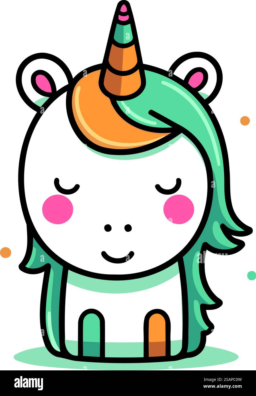 Cute unicorn vector illustration. Cute cartoon kawaii unicorn Stock ...