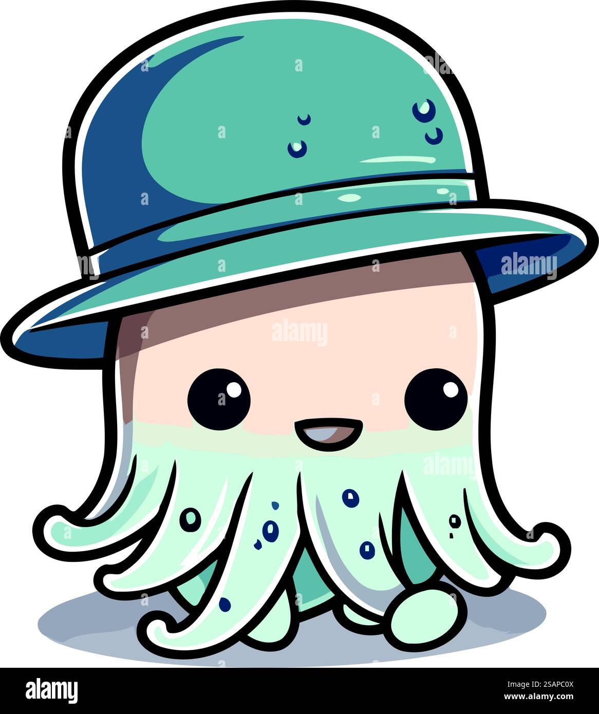 Jellyfish character cartoon style vector illustration. Cute jellyfish ...