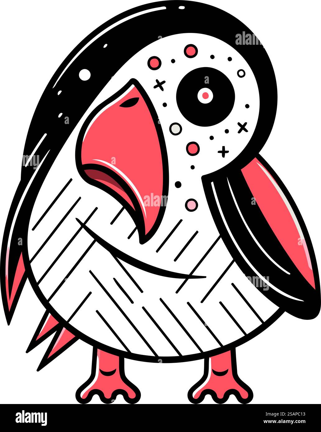 Cute cartoon parrot. Vector illustration isolated on white background ...