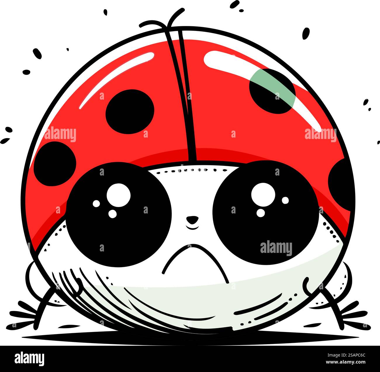 Cute cartoon ladybug isolated on white background. Vector illustration ...
