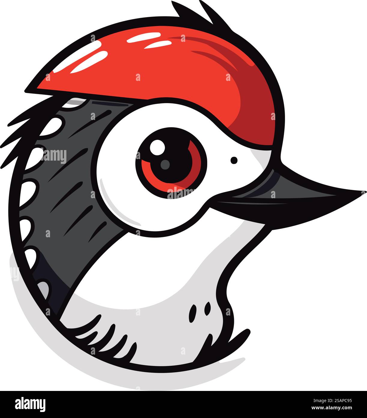 Cute Cartoon Woodpecker Bird Face. Vector Illustration Stock Vector ...