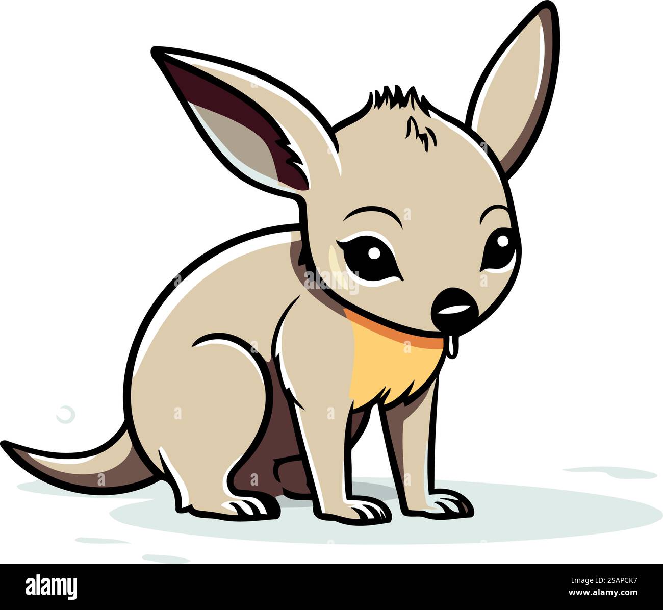 Cartoon cute little kangaroo. Vector illustration isolated on white ...