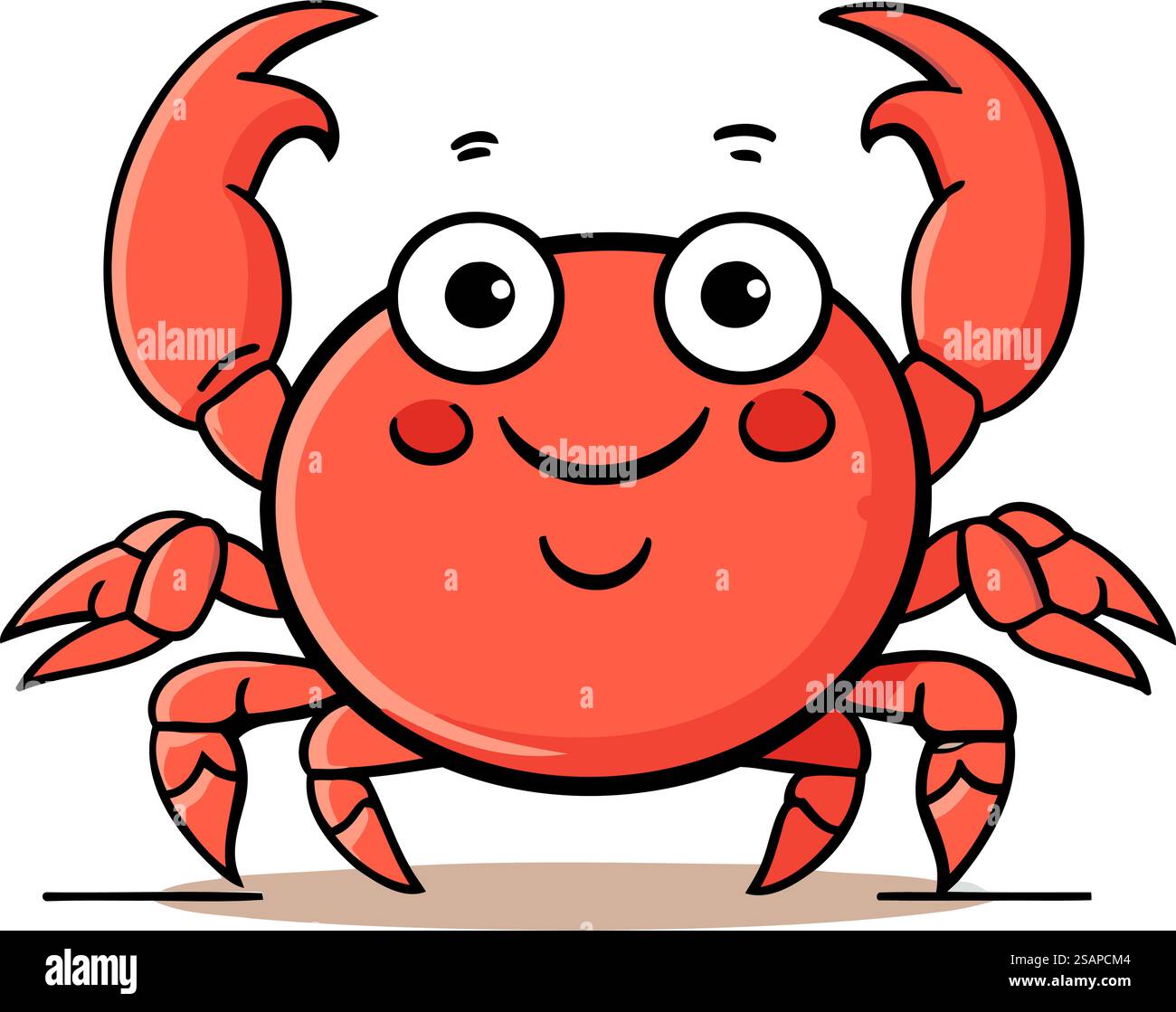 Cute cartoon crab character. Vector illustration isolated on white ...